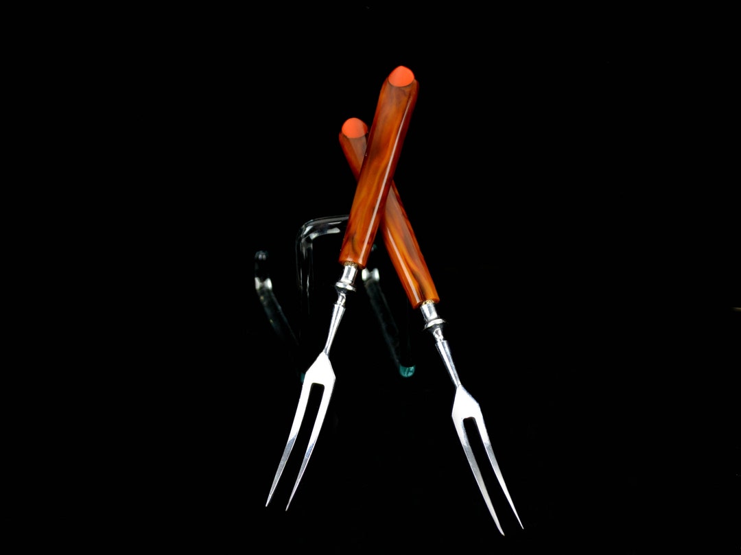 2 Serving Forks, Art Deco Meat Forks With Catalin Bakelite Handle ...