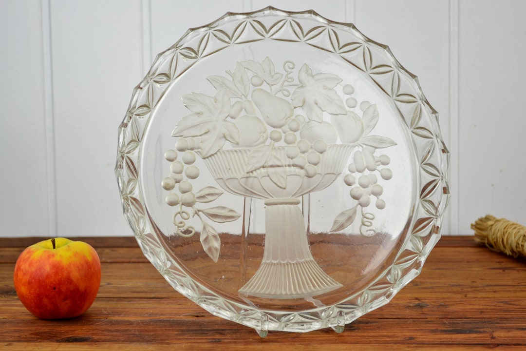 Art Deco Cake Stand, 1920s/30s, Cake Plate, Cake Plate, Pressed Glass ...