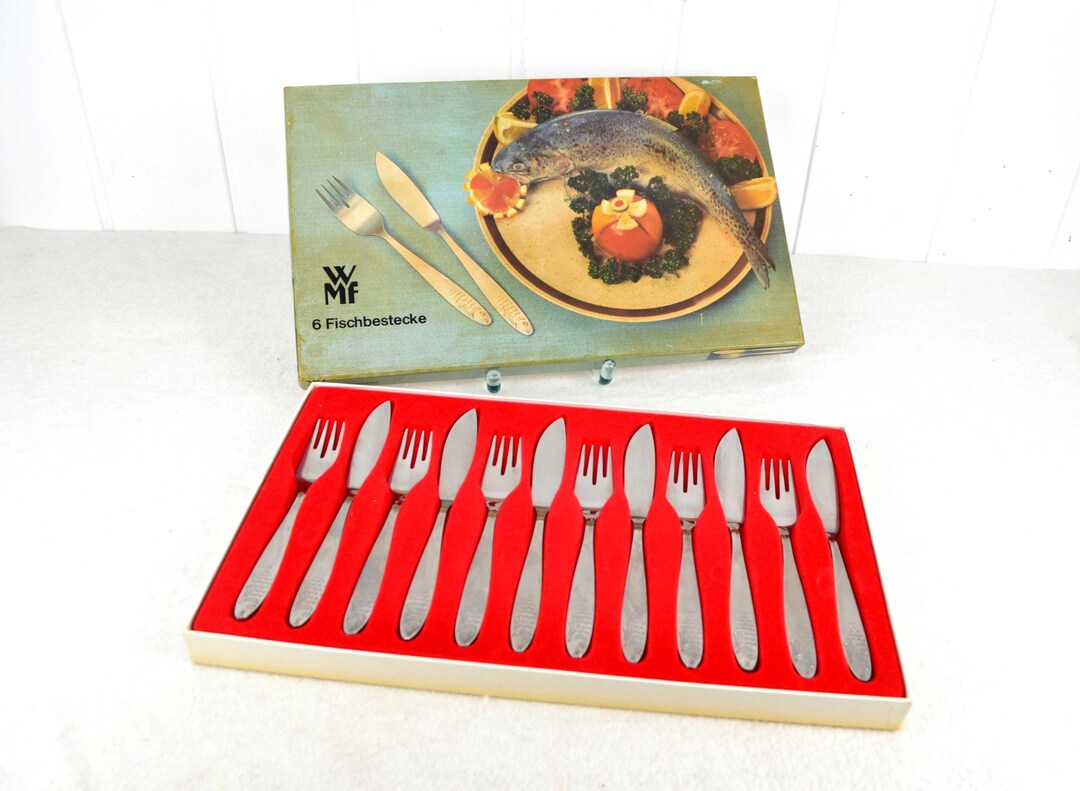 WMF Fish Cutlery Set, 12 Pieces, Fish Design, Stainless Steel ...