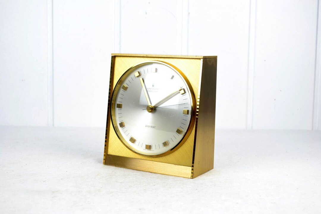 Junghans Electronic Table Clock ATO-MAT Brass 1950s 60s Clock Movement ...