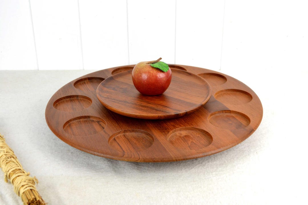 DIGSMED Lazy Susan Rotating Plate Denmark 60s Teak Teakwood Danish ...