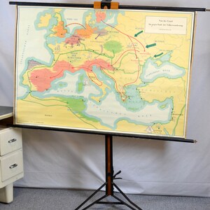 Old Roll Map Stockmann's History Map School Board Image Blackboard ...