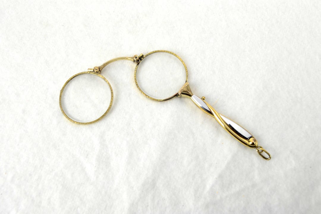 Lorgnette Glasses 20s 30s Art Deco Style Glasses Brass Chrome Opera ...