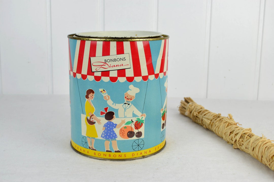 50s KOOSPOL Diana Sweets Prague Tin Mid Century Storage Brocante ...