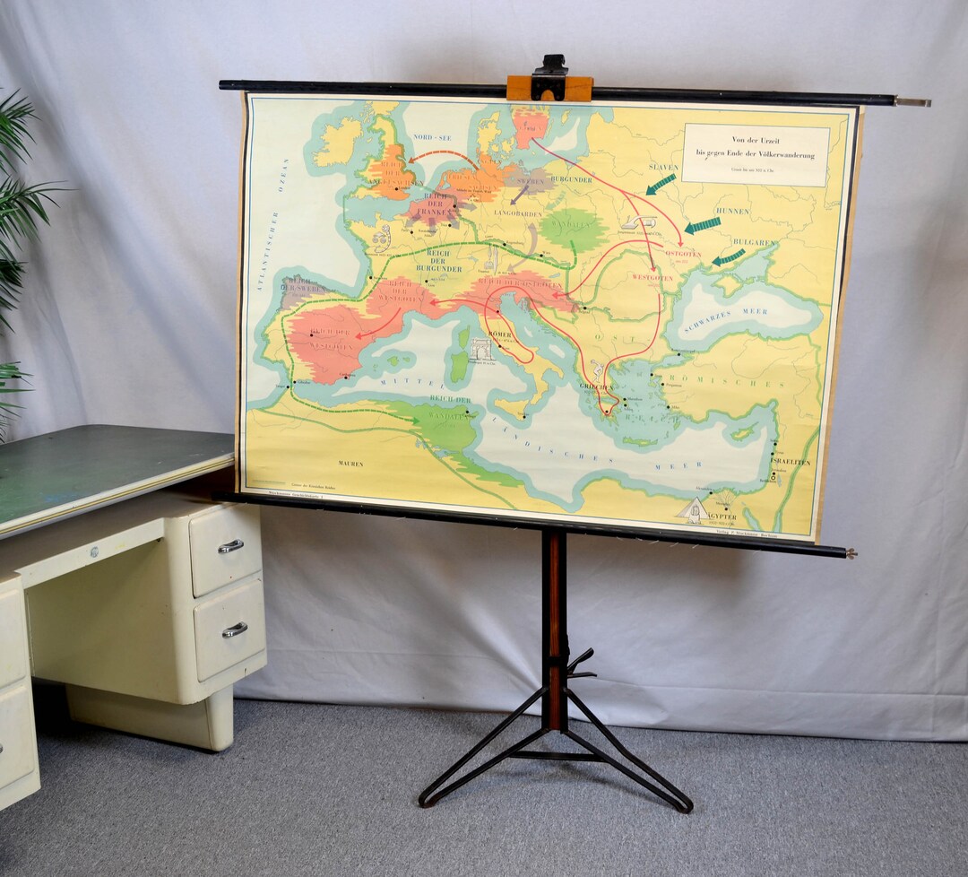 Old Roll Map Stockmann's History Map School Board Image Blackboard ...
