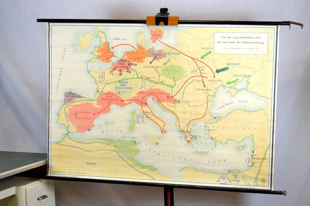Old Roll Map Stockmann's History Map School Board Image Blackboard ...