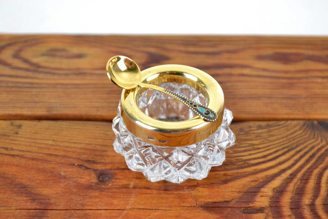 Soviet Salt Cellar With 875 Silver Salt Spoon, Moscow Star With Hammer ...