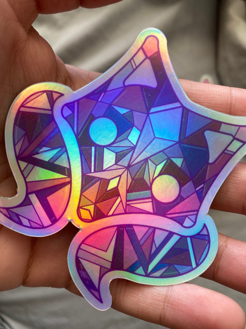 Crystal Two Tailed Fox Holo Sticker - Etsy