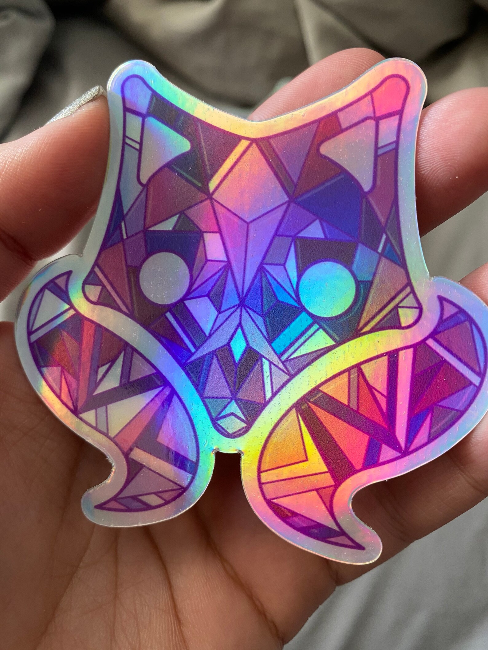 Crystal Two Tailed Fox Holo Sticker - Etsy