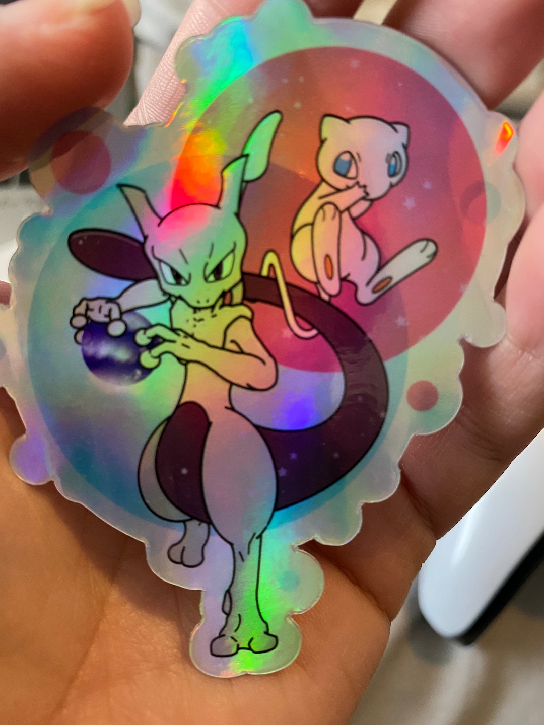 Mew X 2 Holographic Sticker - Etsy