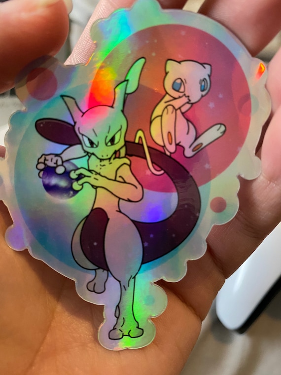 Mew X 2 Holographic Sticker | Etsy