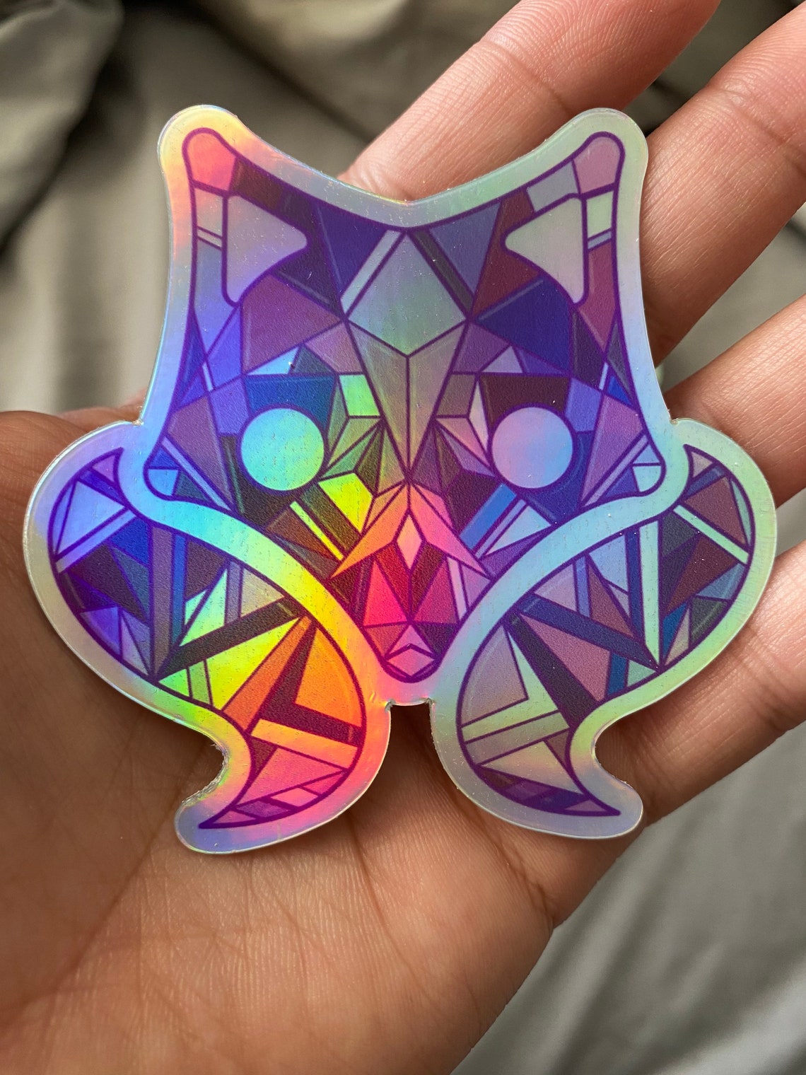 Crystal Two Tailed Fox Holo Sticker - Etsy