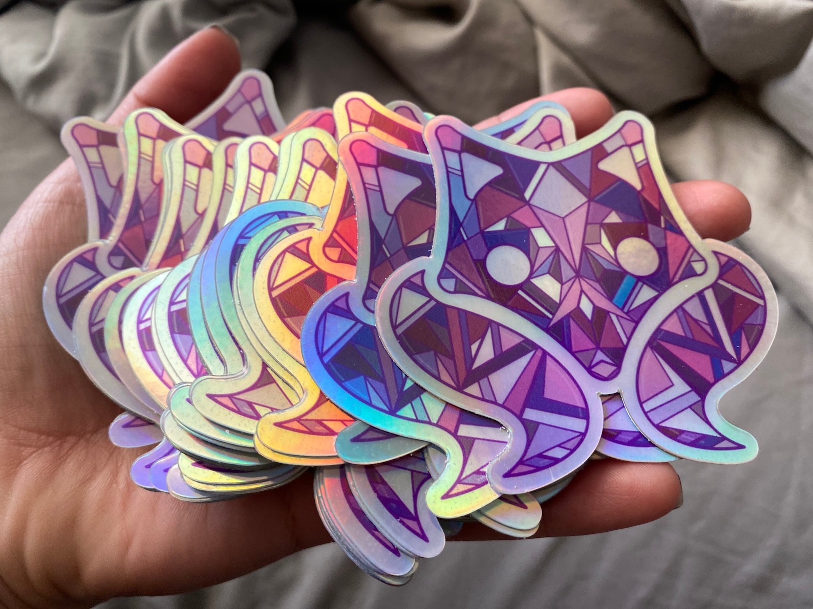 Crystal Two Tailed Fox Holo Sticker - Etsy
