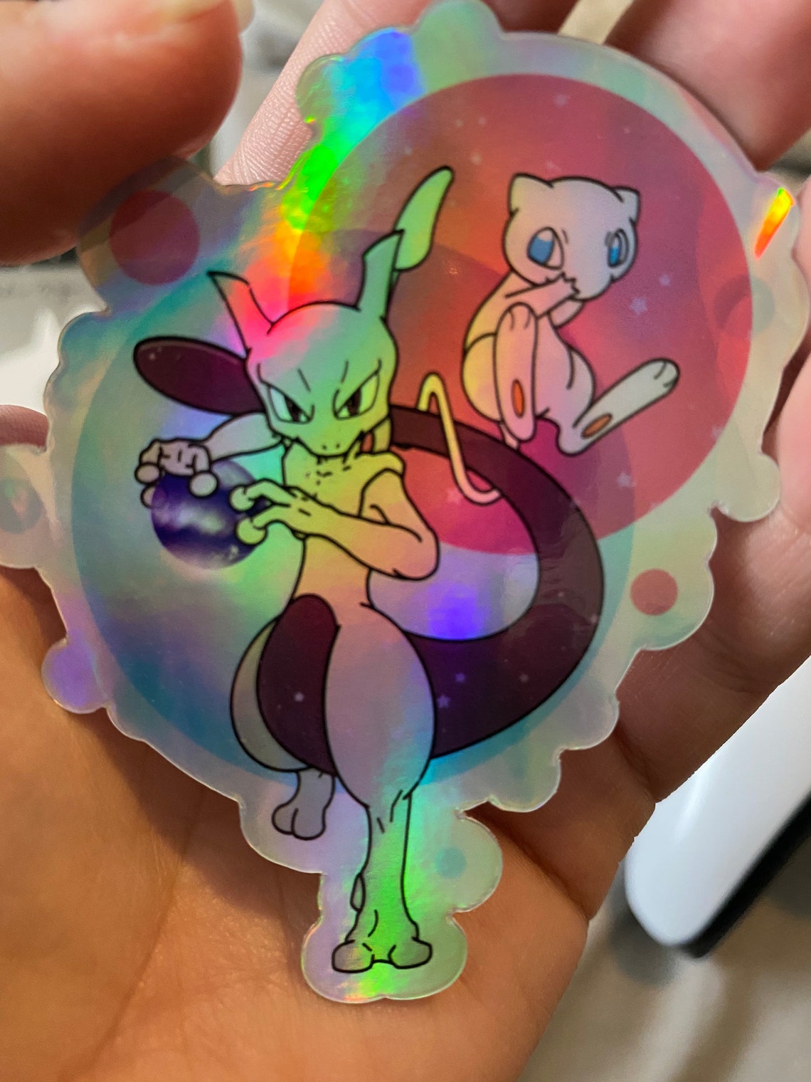 Mew X 2 Holographic Sticker - Etsy