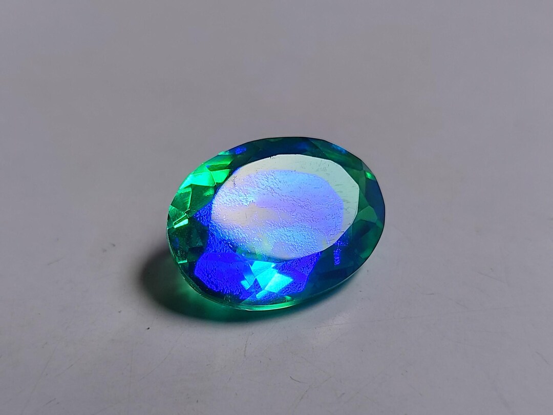 Oval Peacock Quartz Doublet Gemstone: 8 Carat, 14x10mm - Etsy