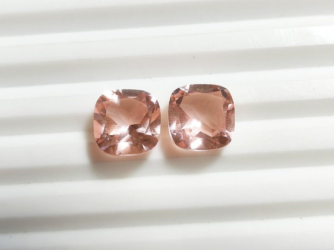 FACETED MORGANITE GEMSTONE Doublet Peach Morganite Gemstone Loose ...