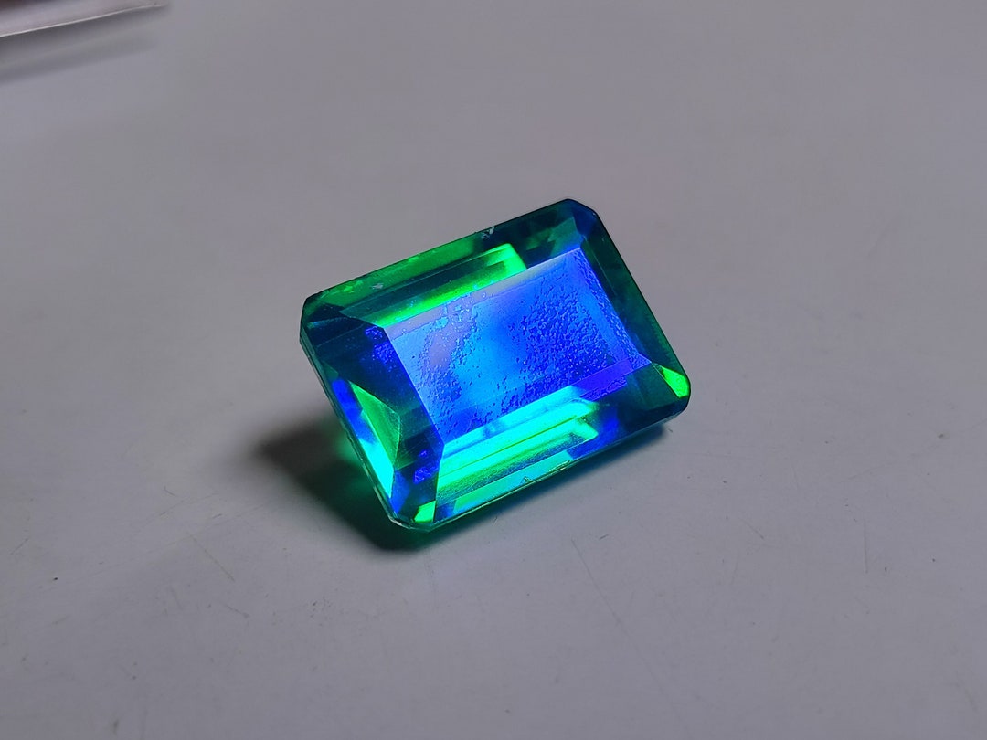PEACOCK QUARTZ GEMSTONE Doublet Peacock Gemstone Loose Gemstone Faceted ...
