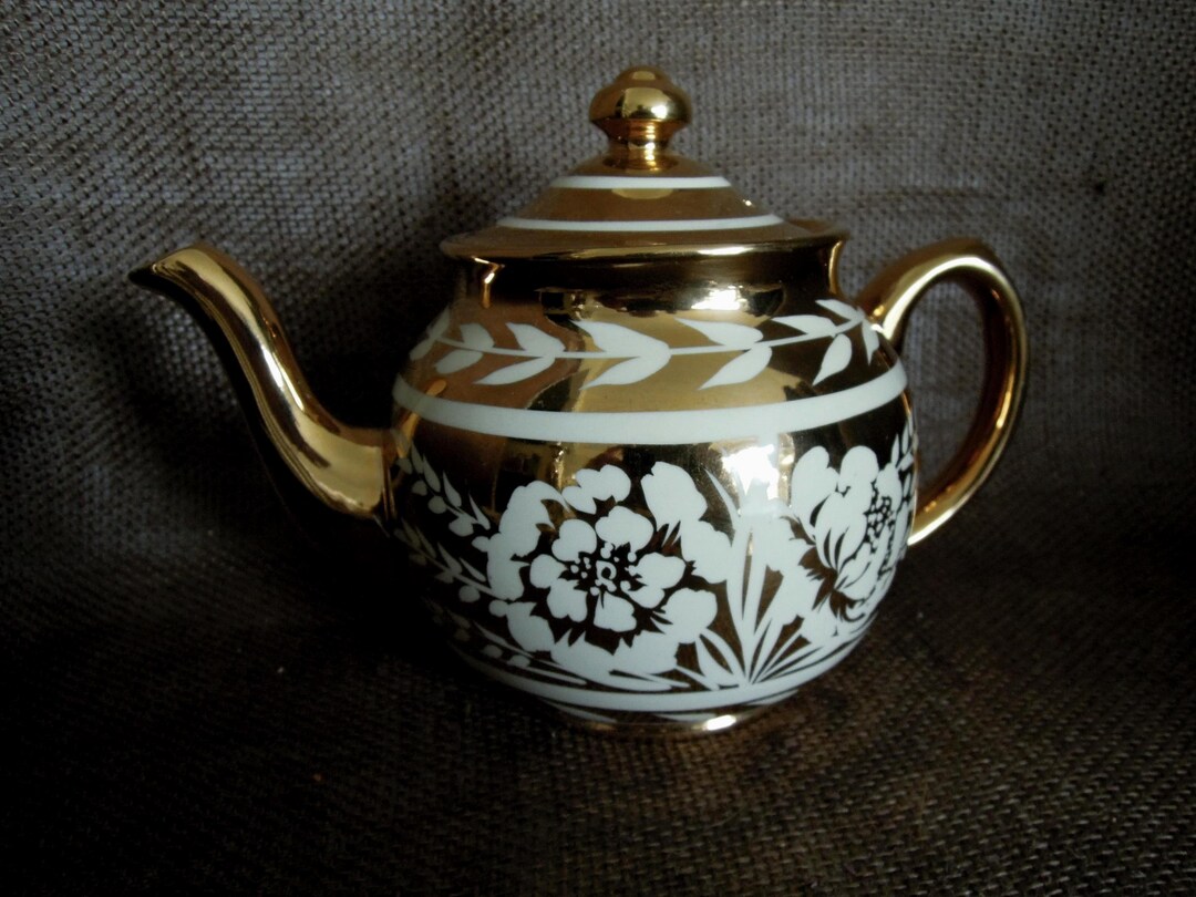 Vintage English Gold Luster Teapot/english Vintage Gold Luster Teapot ...