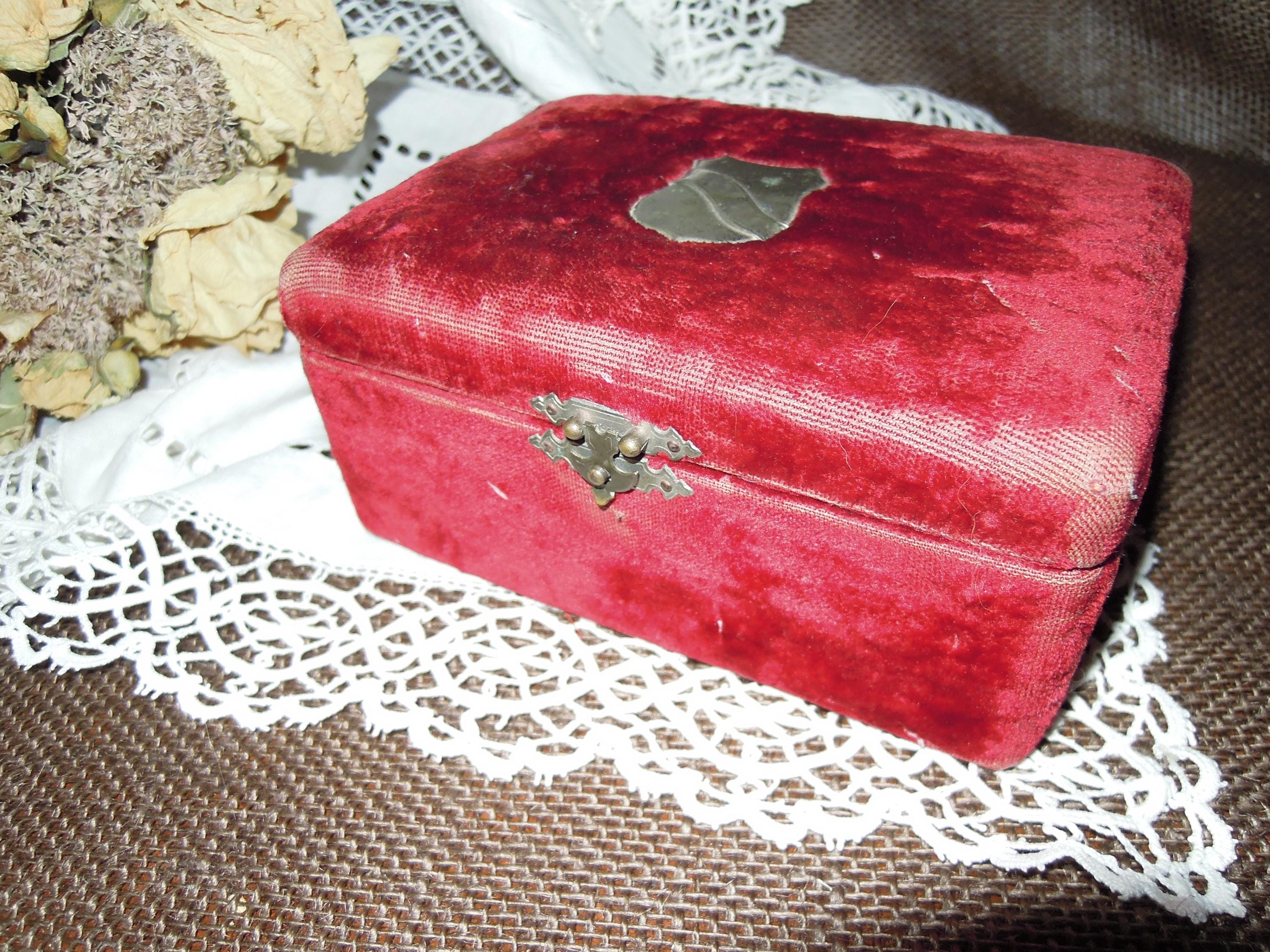 Victorian Sewing Box/antique Velvet Sewing Box/victorian Velvet Sewing ...