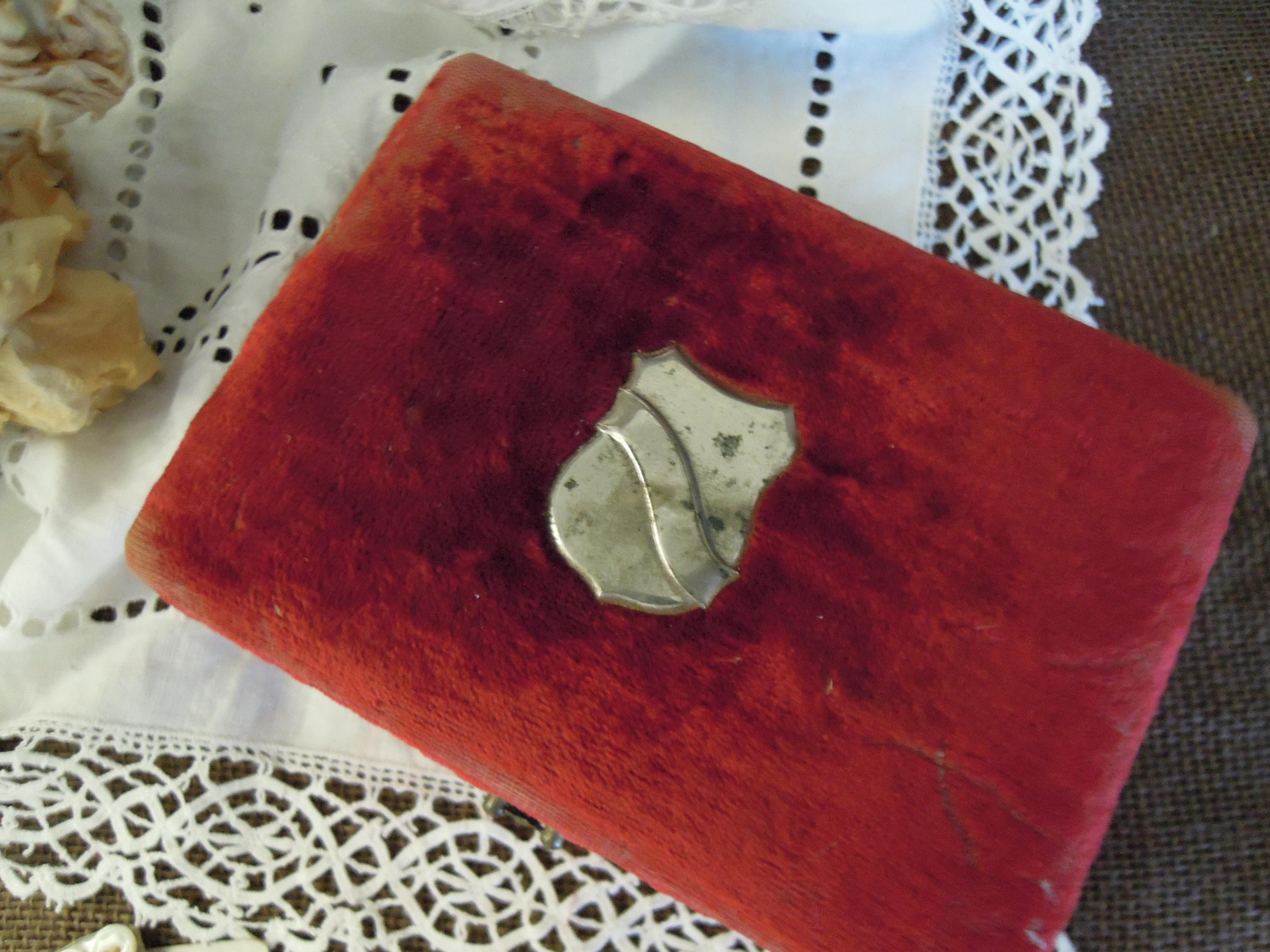 Victorian Sewing Box/antique Velvet Sewing Box/victorian Velvet Sewing ...