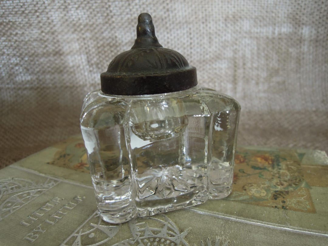 Victorian Pressed Glass Inkwell: PS & W Co. Pat. 1877 - Etsy