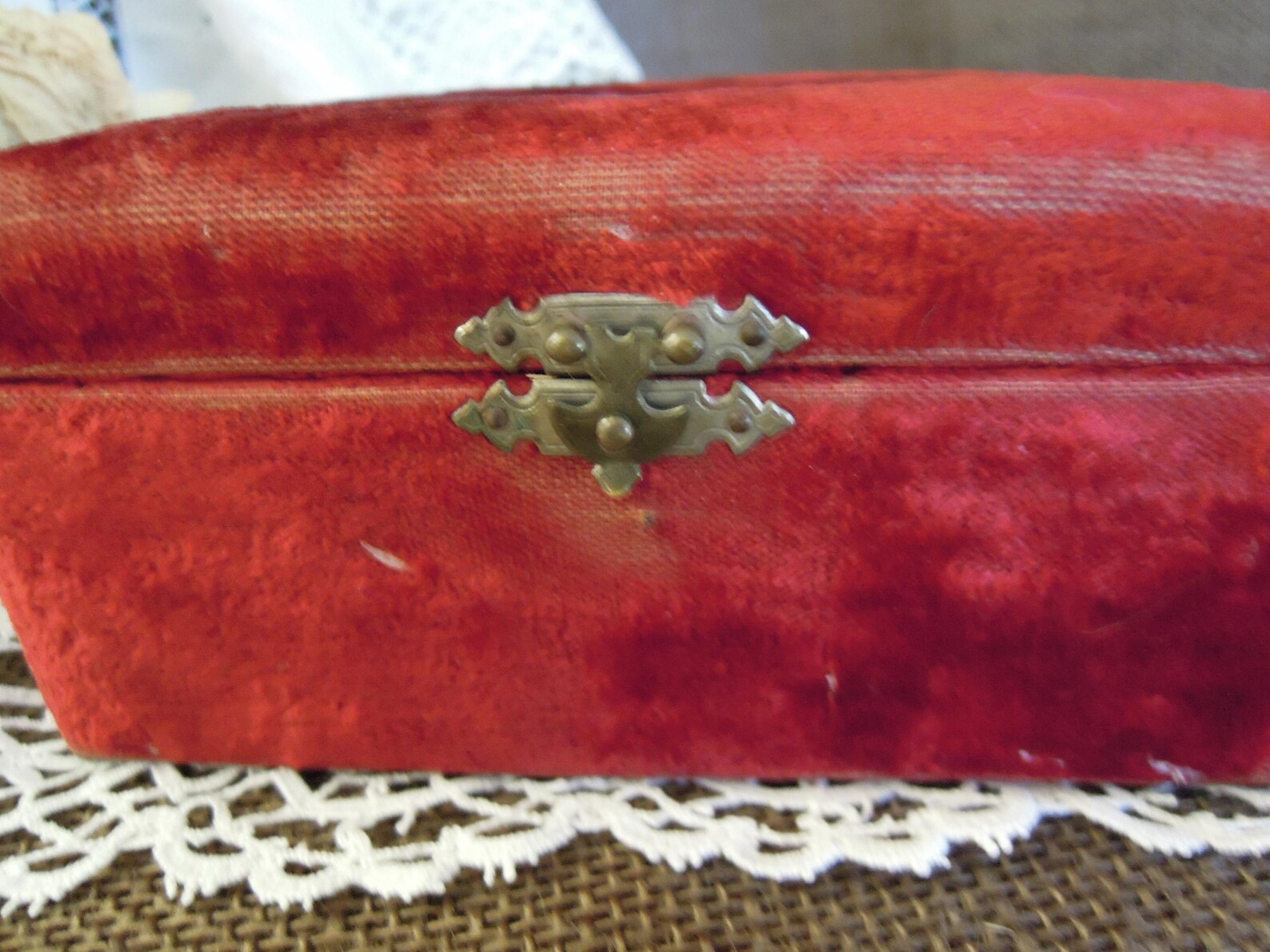 Victorian Sewing Box/antique Velvet Sewing Box/victorian Velvet Sewing ...