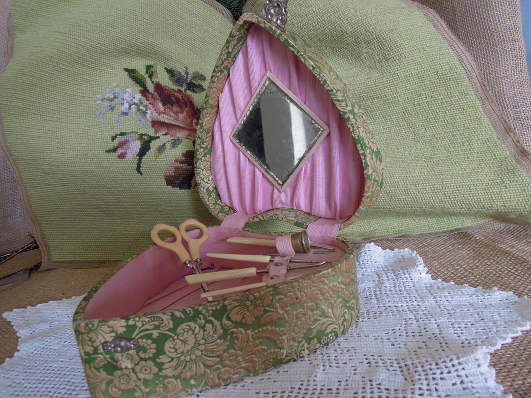 Victorian Sewing Box/vintage Celluloid Tool Sewing Kit - Etsy