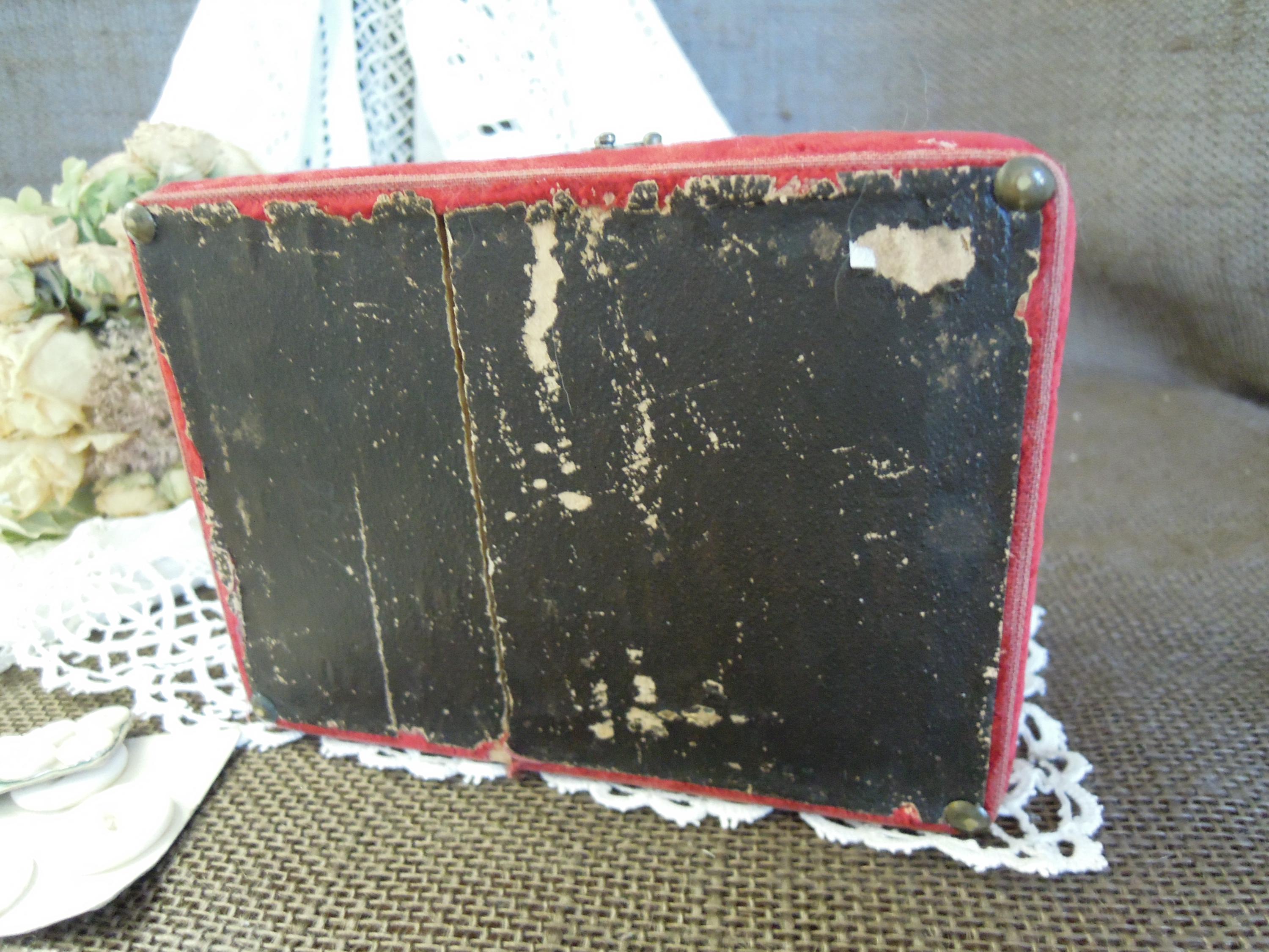 Victorian Sewing Box/antique Velvet Sewing Box/victorian Velvet Sewing ...