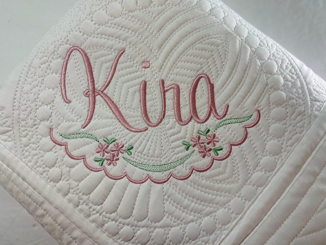 Personalized Heirloom Baby Quilt, Beautiful Soft Floral Personalized ...