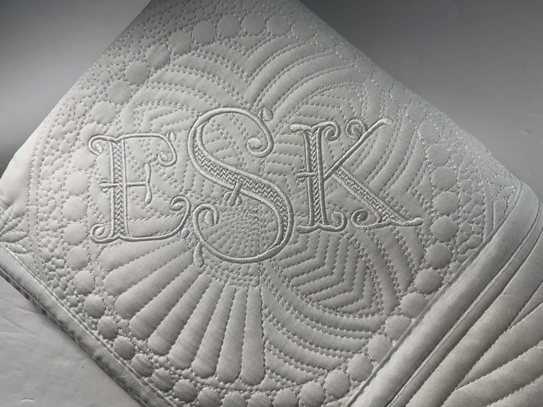 Heirloom Baby Quilt, Victorian Scroll Monogrammed Personalized Baby ...