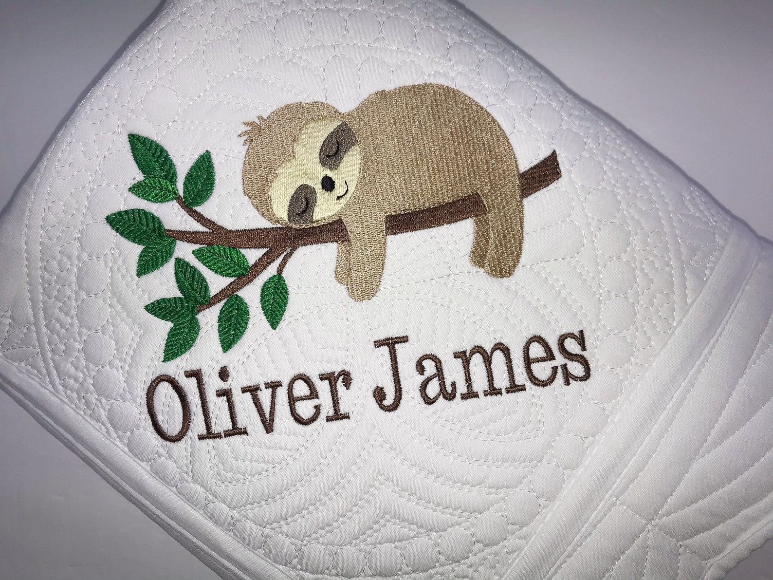 Personalized Baby Boy Sloth Heirloom Baby Quilt Blanket - Etsy