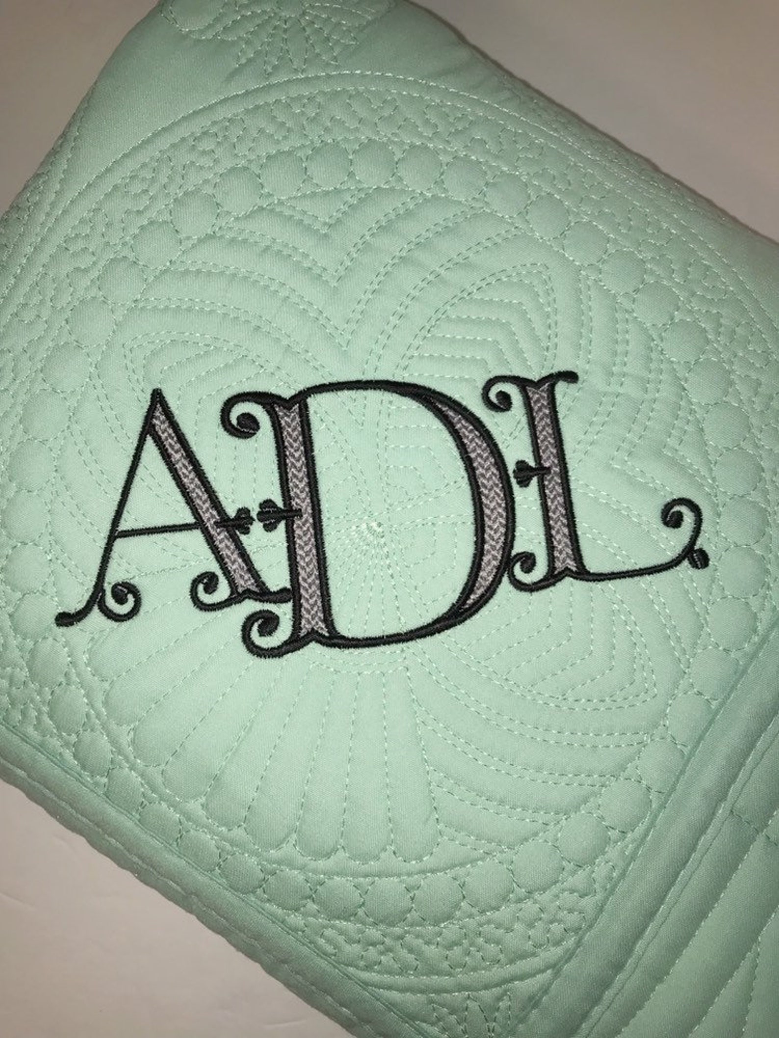 Heirloom Baby Quilt, Victorian Scroll Monogrammed Personalized Baby ...
