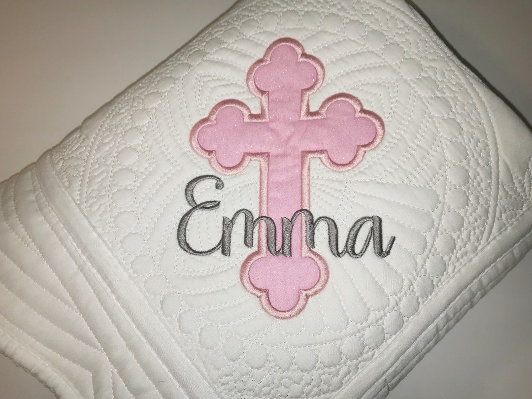 Heirloom Baby Quilt, Personalized Baby Girl Baptism, Christening ...