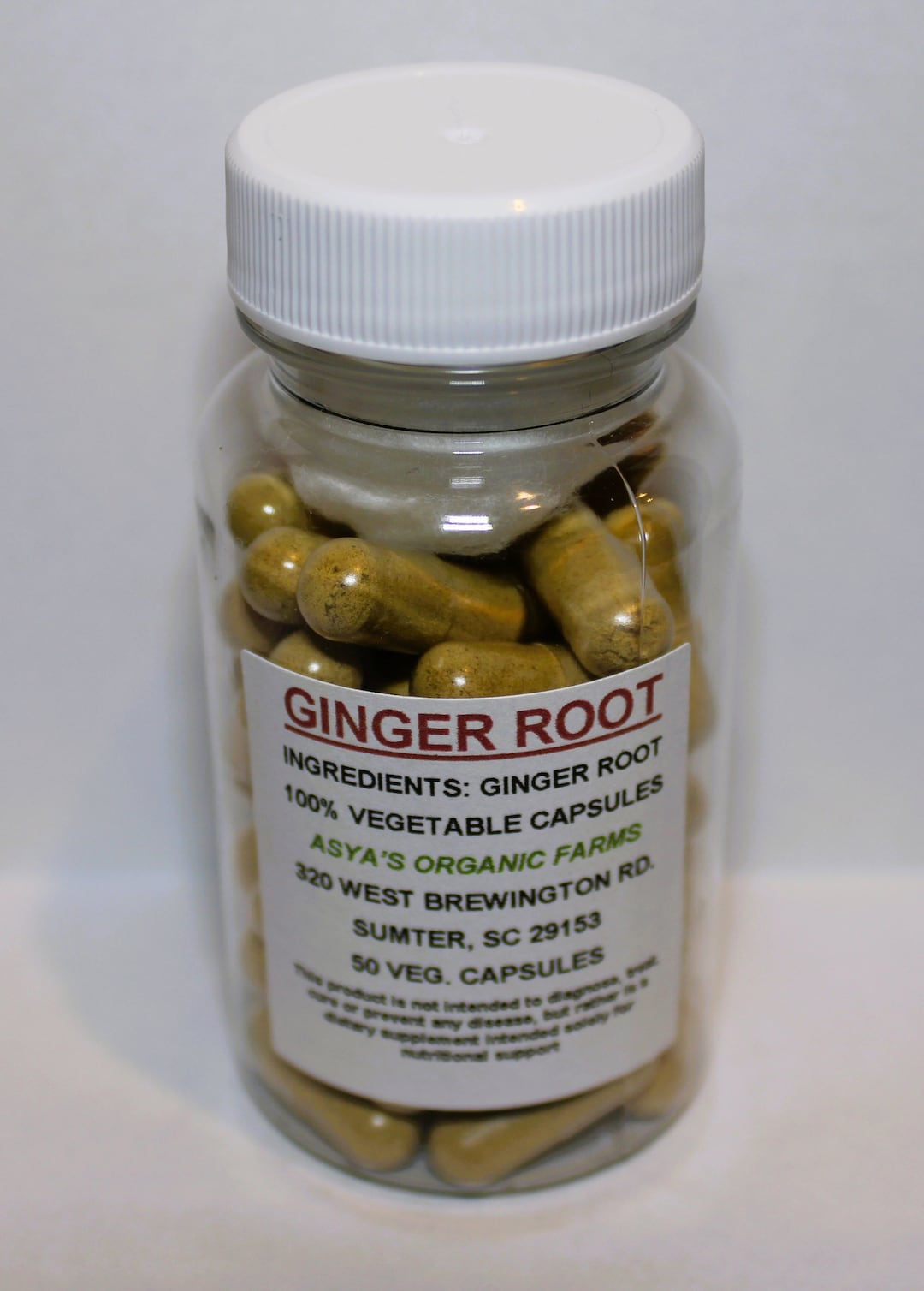 Organic Ginger Root 50 500mg Vegan Capsules + Free Shipping - Etsy