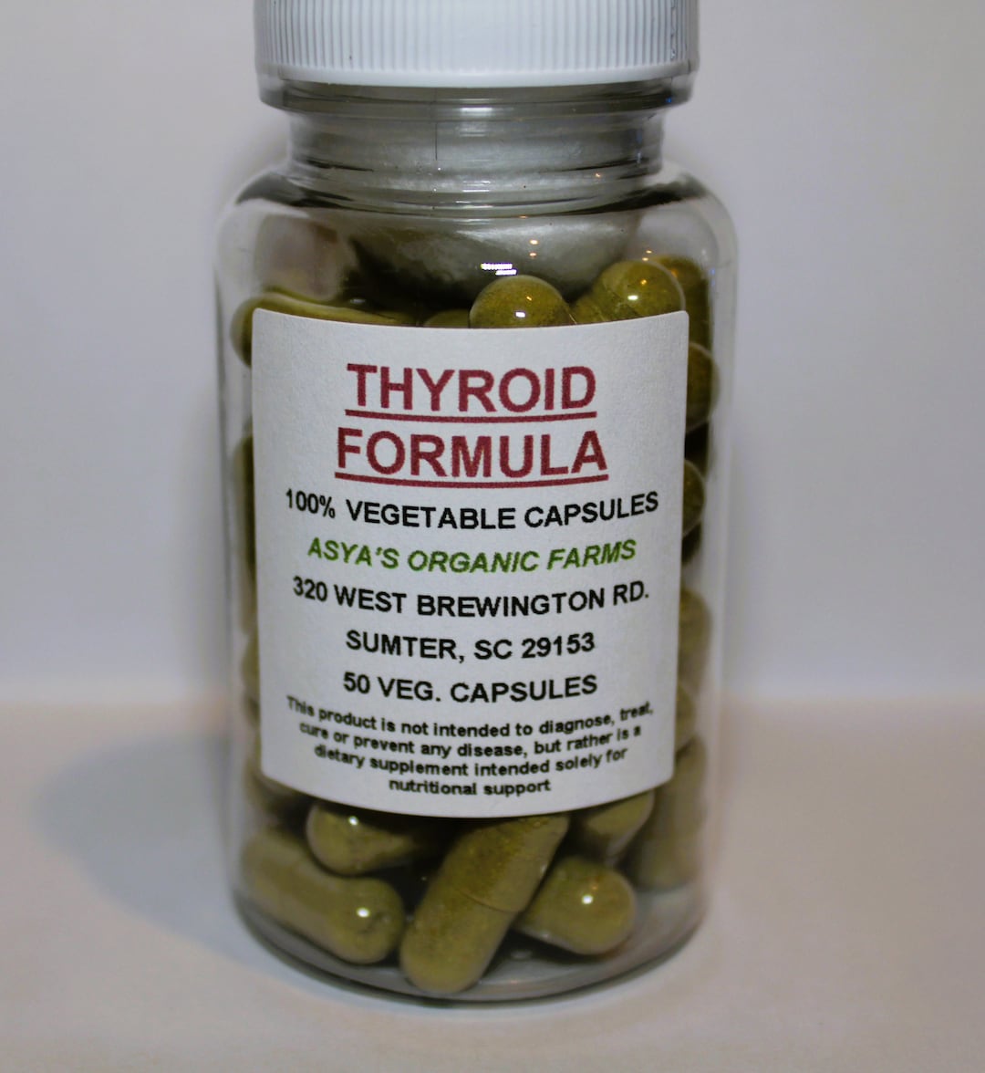Thyroid Formula 50 500mg Vegan Capsules + Free Shipping - Etsy