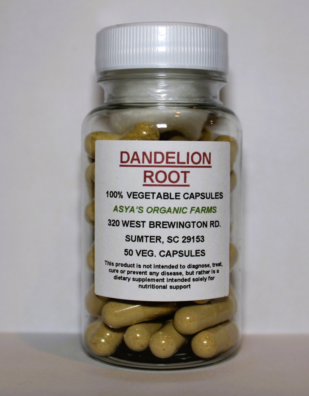 Organic Dandelion Root 50 500mg Vegan Capsules + Free Shipping - Etsy