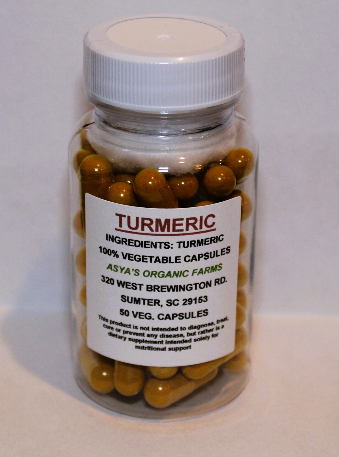 Organic Turmeric 50 500mg Vegan Capsules + Free Shipping - Etsy