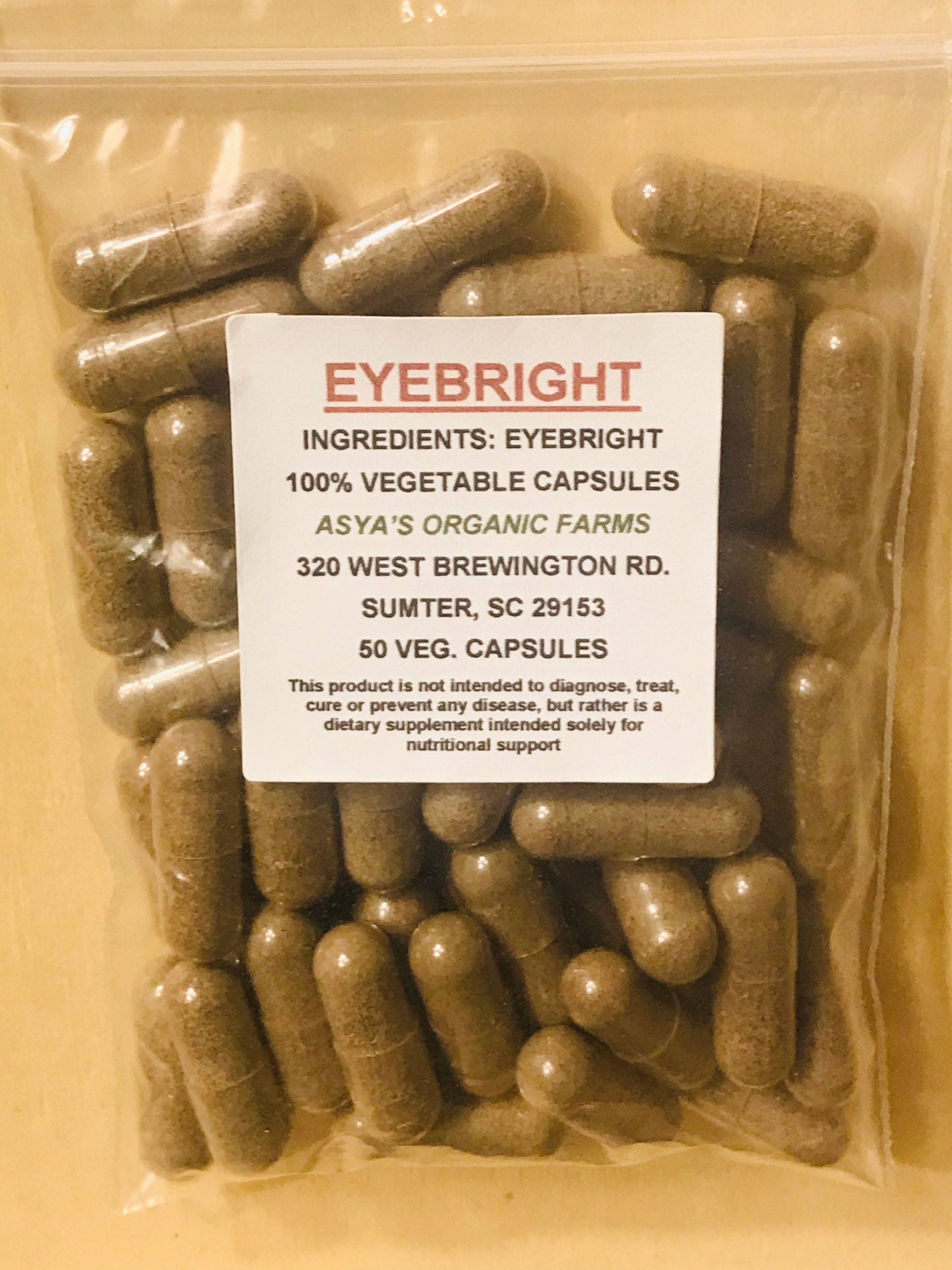 Organic Eyebright 50 500mg Vegan Capsules Free Shipping - Etsy