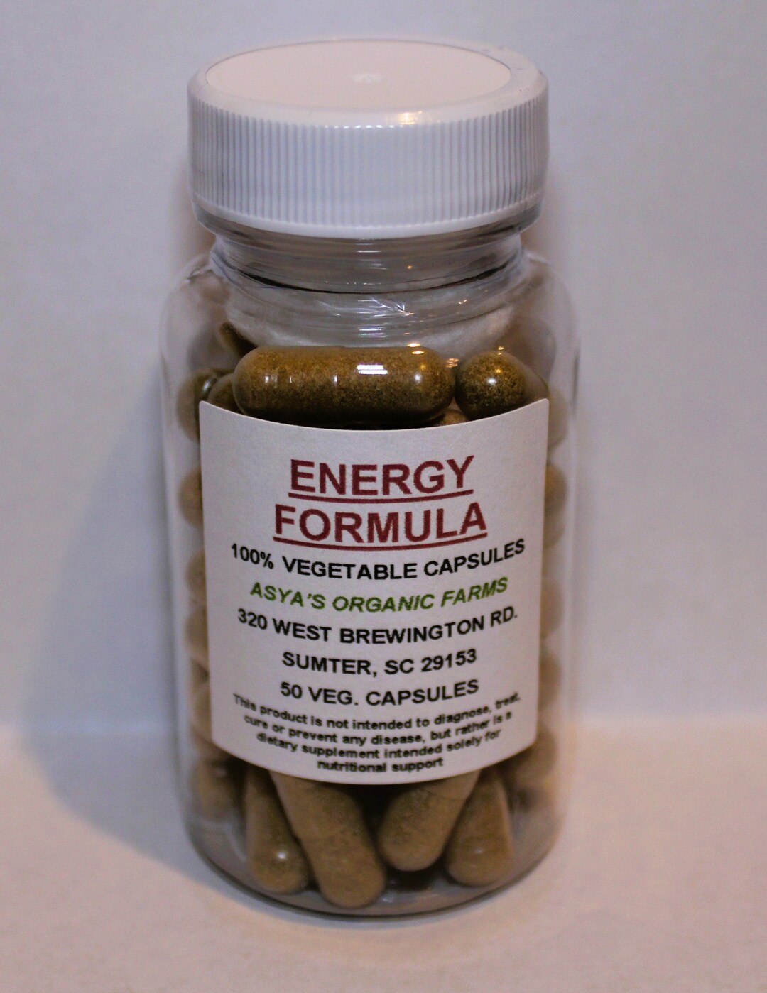 Energy Formula 50 500mg Vegan Capsules + Free Shipping - Etsy