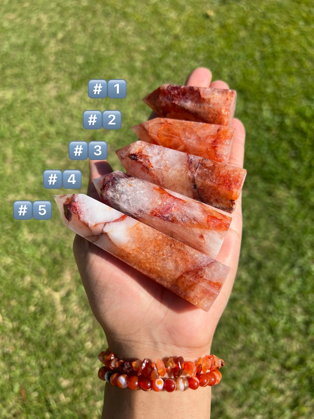 Fire Quartz Towers/points | Red Fire Quartz | Red Hematoid Quartz ...