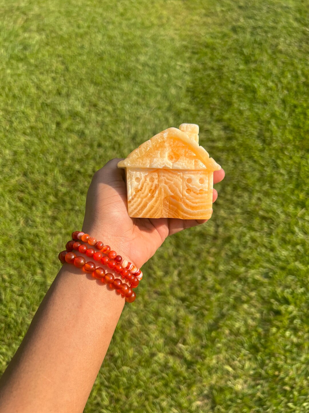 Orange Calcite House | Home Decor | Crystal and Stones - Etsy