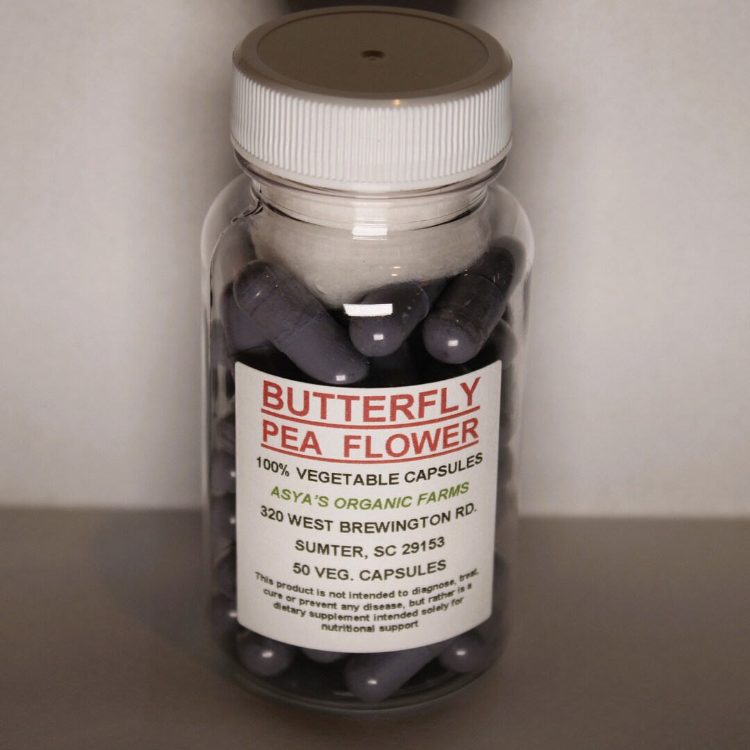 Butterfly Pea Flower Vegan Capsules - 50 X 500mg - Etsy