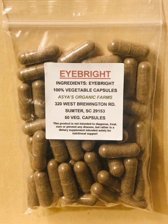 Organic Eyebright 50 500mg Vegan Capsules Free Shipping | Etsy