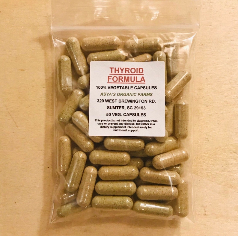 Thyroid Formula 50 500mg Vegan Capsules + Free Shipping - Etsy