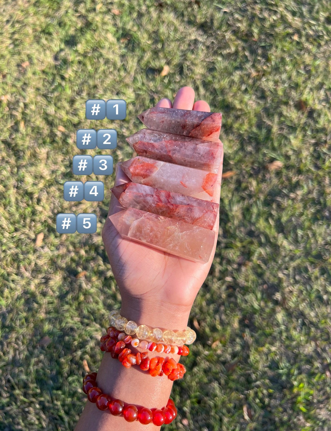 Fire Quartz Towers/points | Red Fire Quartz | Red Hematoid Quartz ...