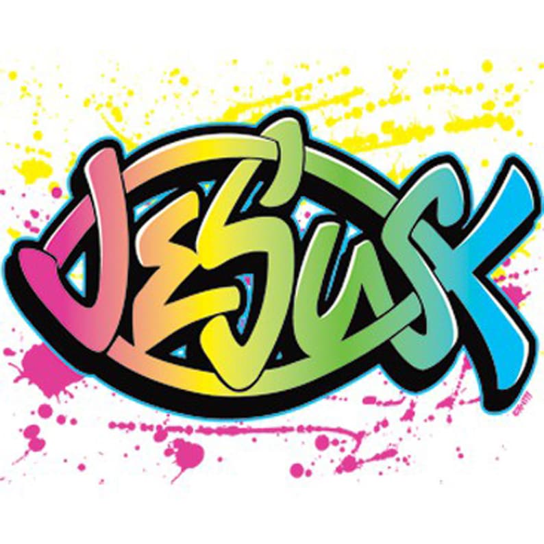 Jesus Neon Fish Inspirational Motivational Faith Blessed Christian ...