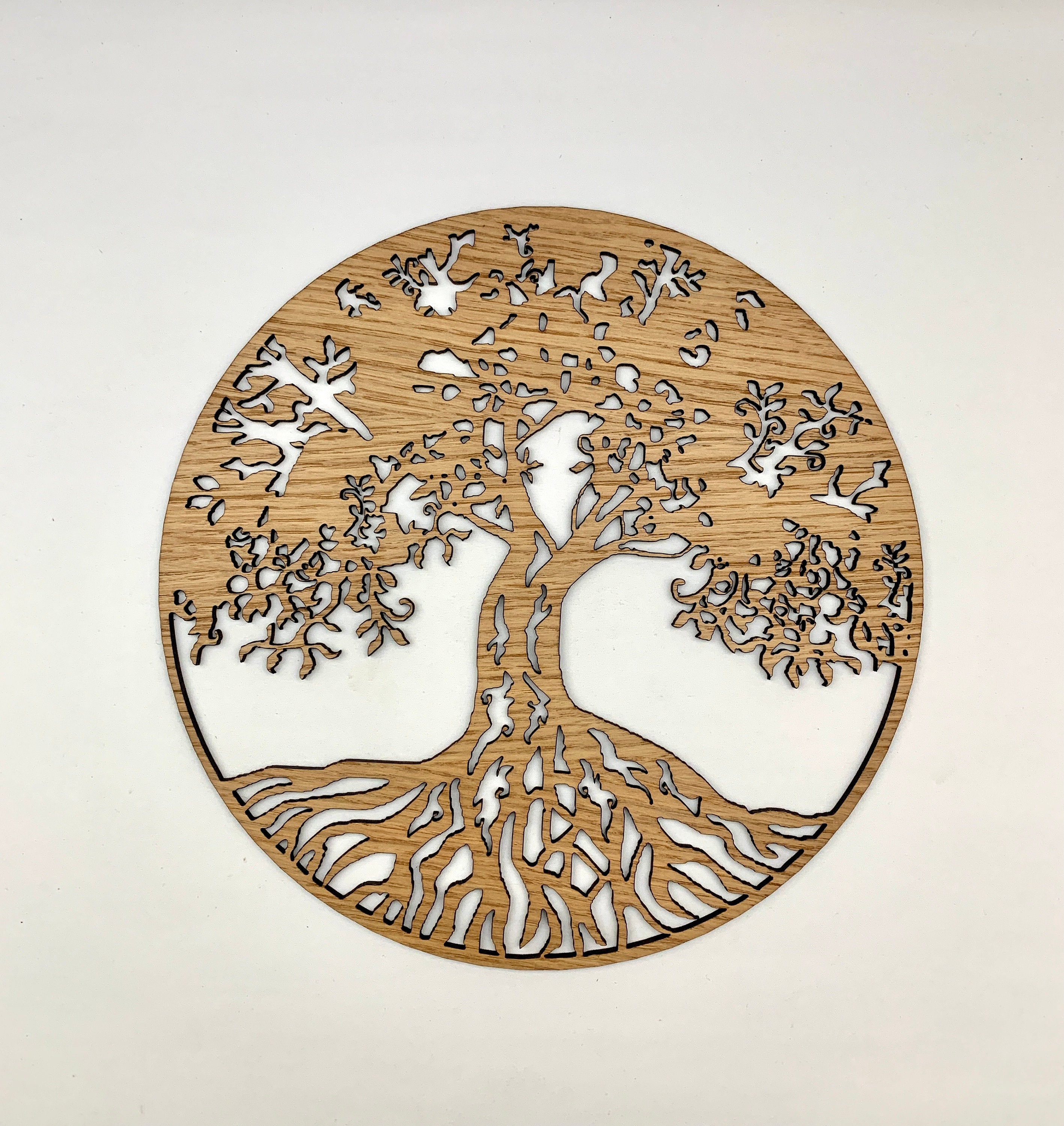 Large Tree of Life Round Wall Art Wooden Minimalist 3D Decor - Etsy