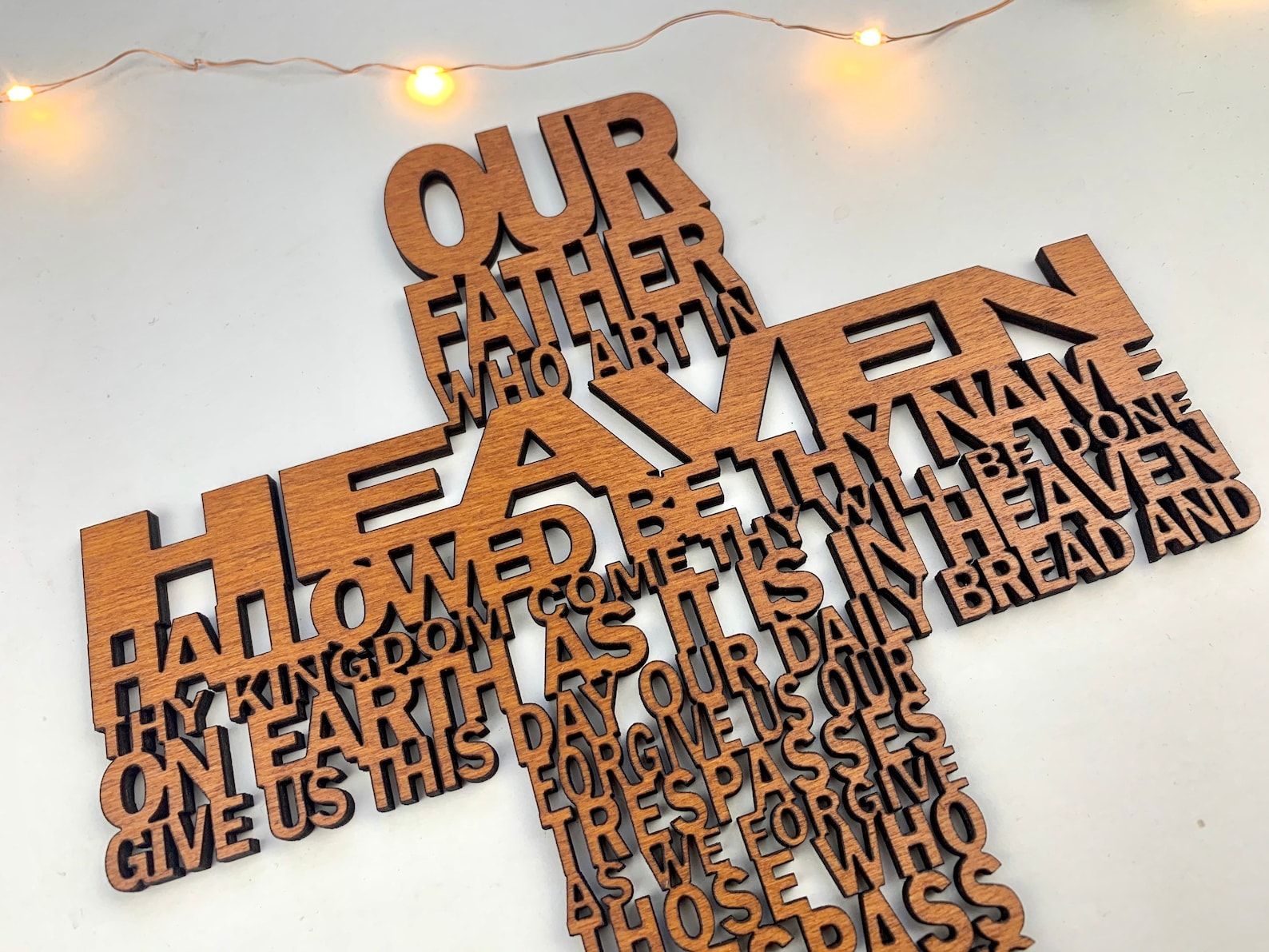Our Father Prayer Wooden Wall Cross - Stenciled Religious Art - Etsy UK