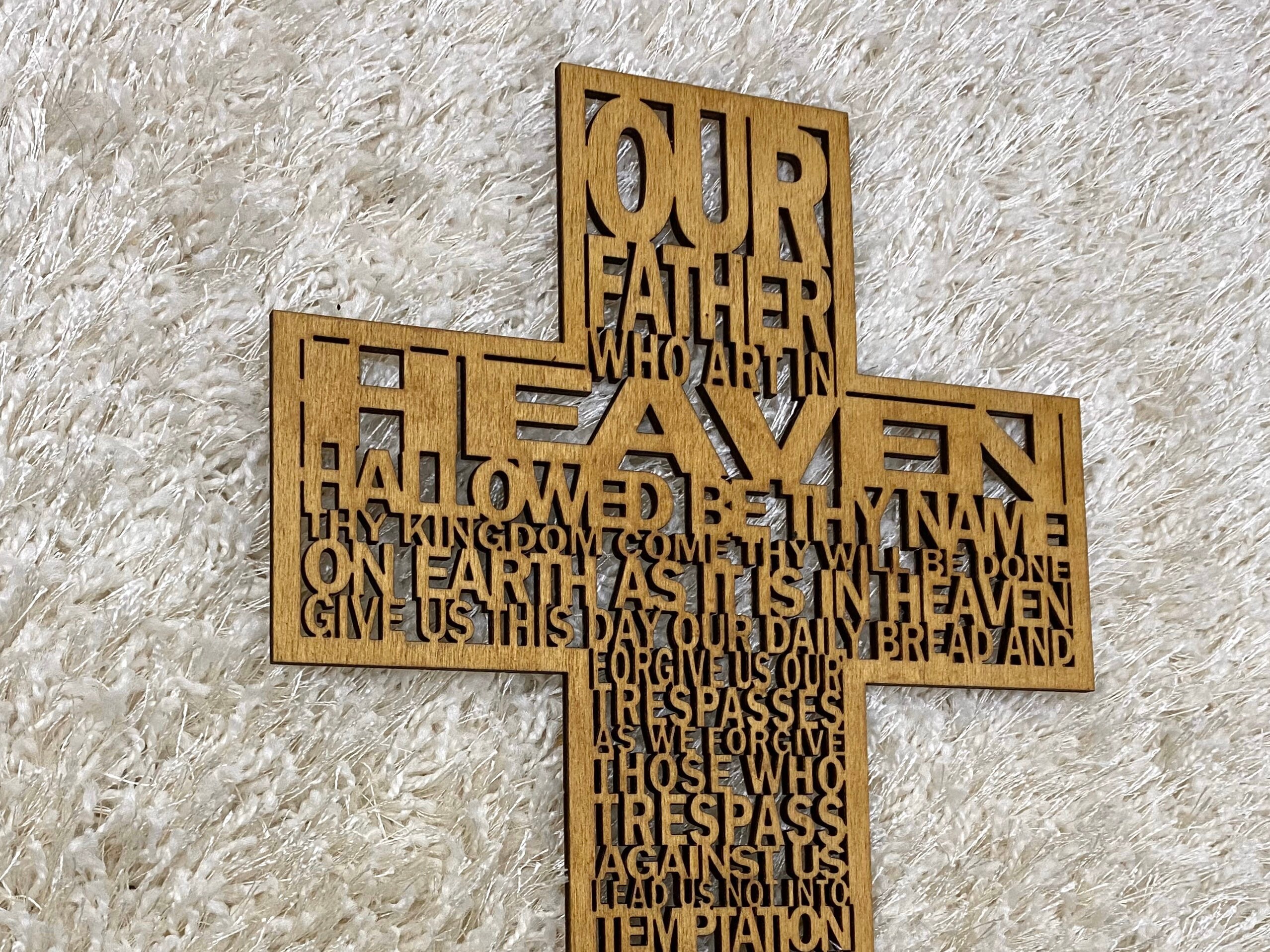 Our Father Prayer Laser Cut Wooden Prayer Wall Sign Text - Etsy