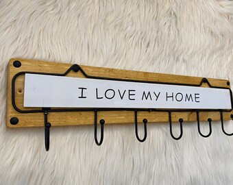 Handmade Key Holder Hook Rack Reclaimed Wood Rustic Farmhouse | Etsy UK